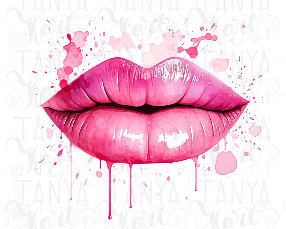 Love Pink Lips PNG Digital Download - Sublimation Designs for Valentine ...