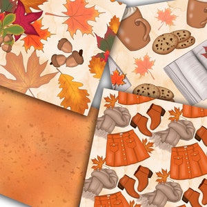 Planner Papers, Fall Patterns, Autumn Leaves Papers, Happy Fall ...