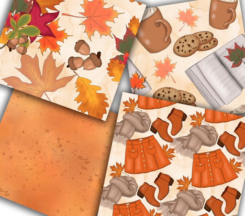 Planner Papers Fall Patterns Autumn Leaves Papers Happy - Etsy