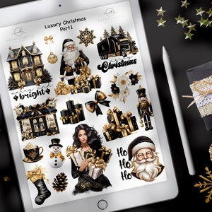 Luxury Gold Christmas Stickers for Digital Planner | Goodnotes Sticker ...