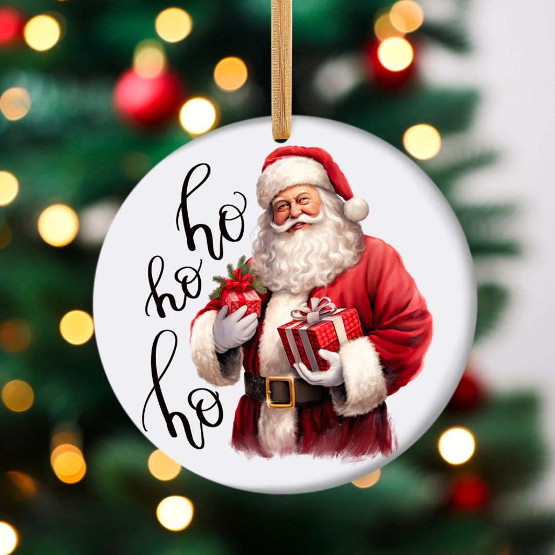 Ho Ho Ho Santa Claus PNG Sublimation Designs - Printable Round ...