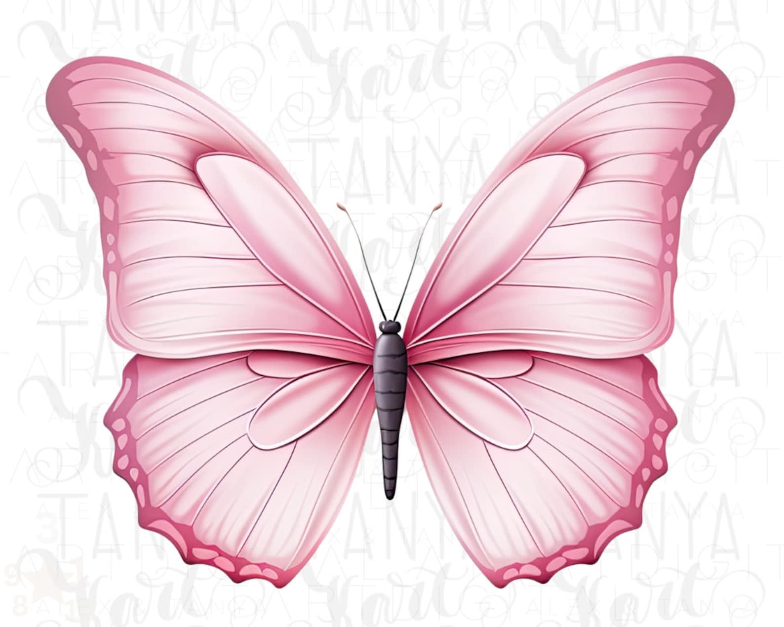Pink Butterfly Sublimation PNG: Digital Graphic for Shirts and Art T ...