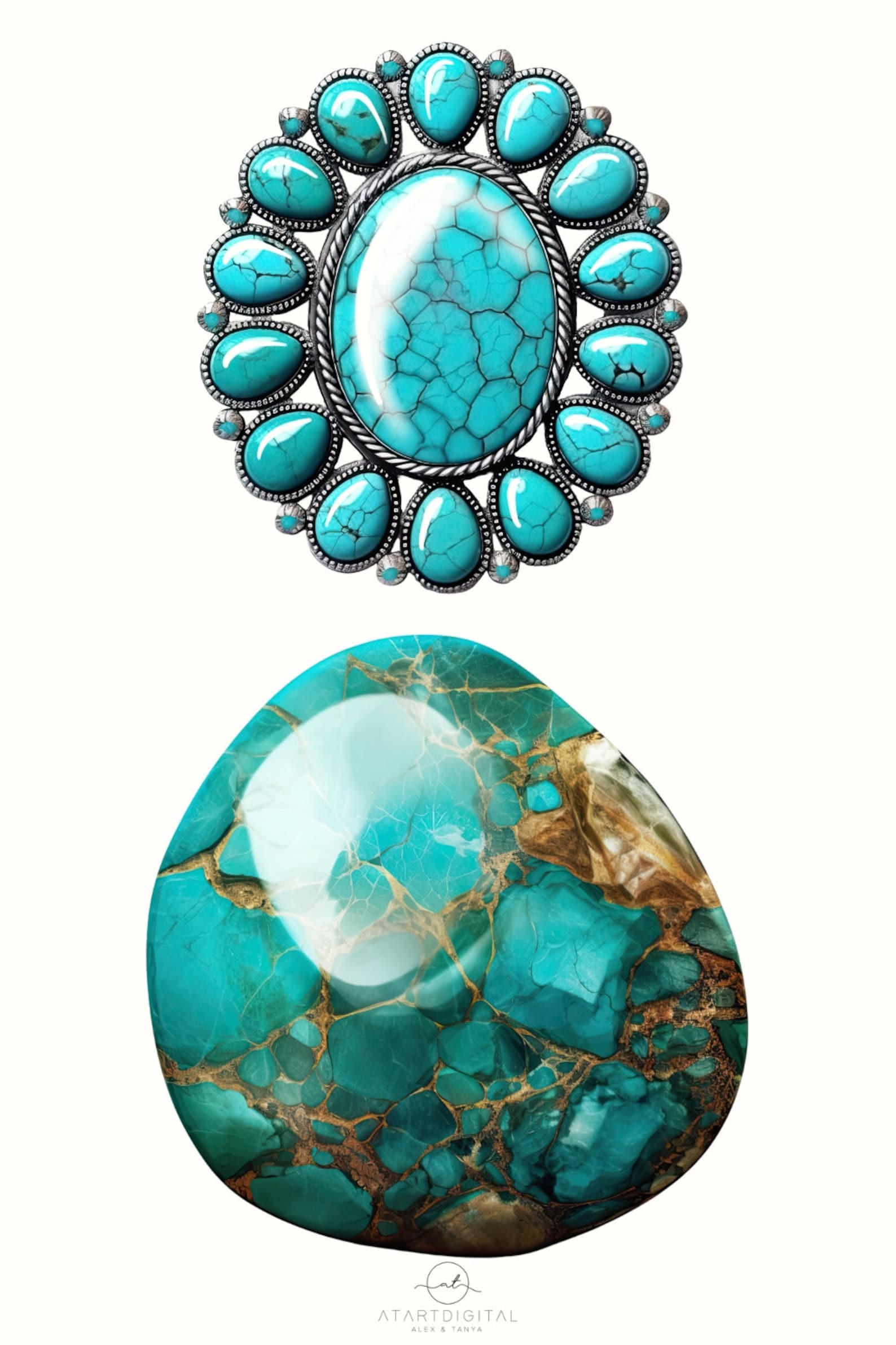 Turquoise Gemstone Png Clipart Digital Download for Commercial Use ...