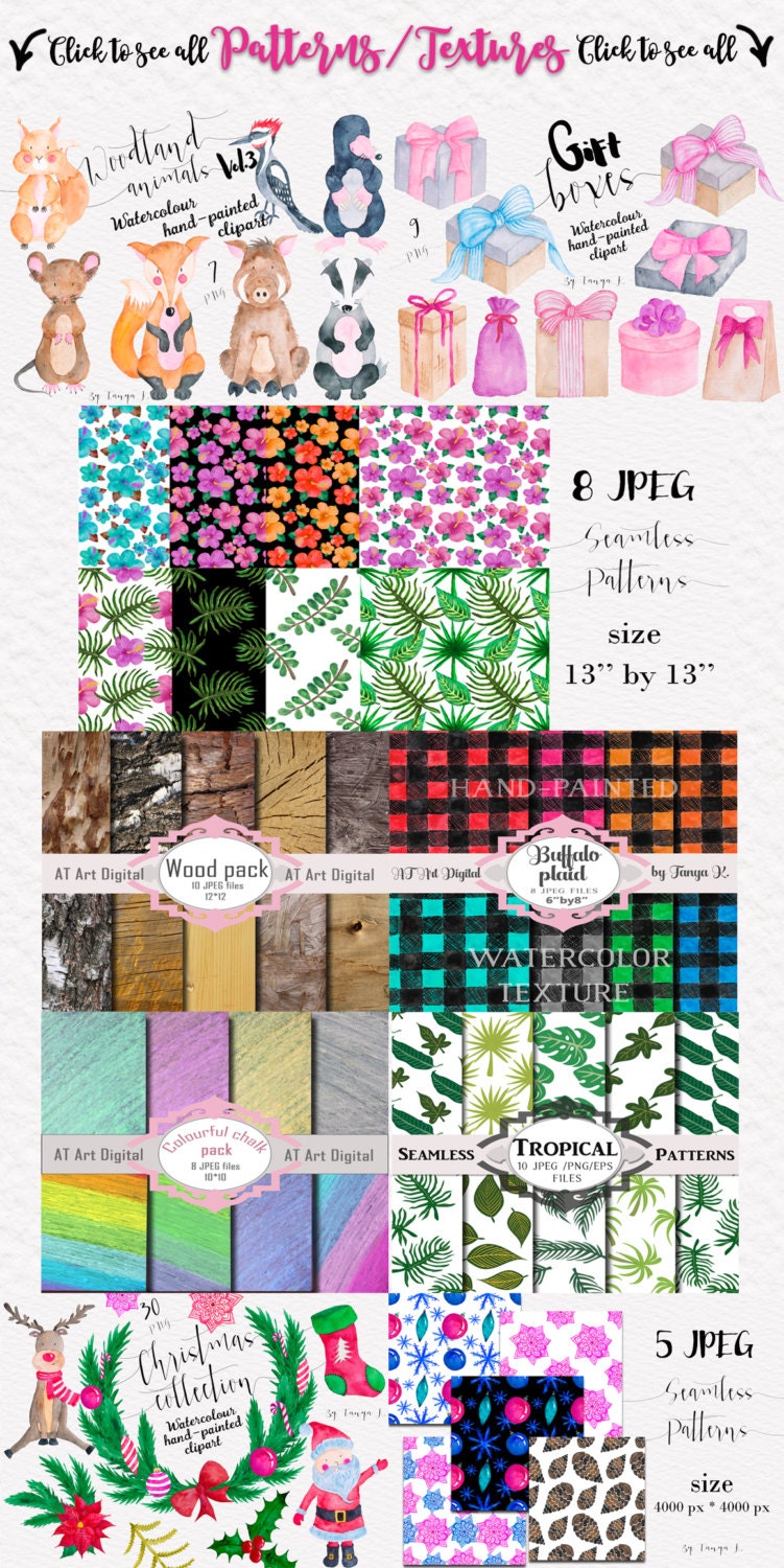 Bundle Pack Png Watercolor Animals Clipart Watercolor - Etsy