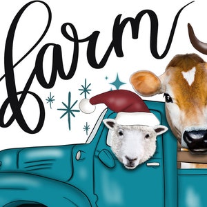 Farm Christmas, Png Sublimation, Farm Life, Christmas Old Truck, Farm ...
