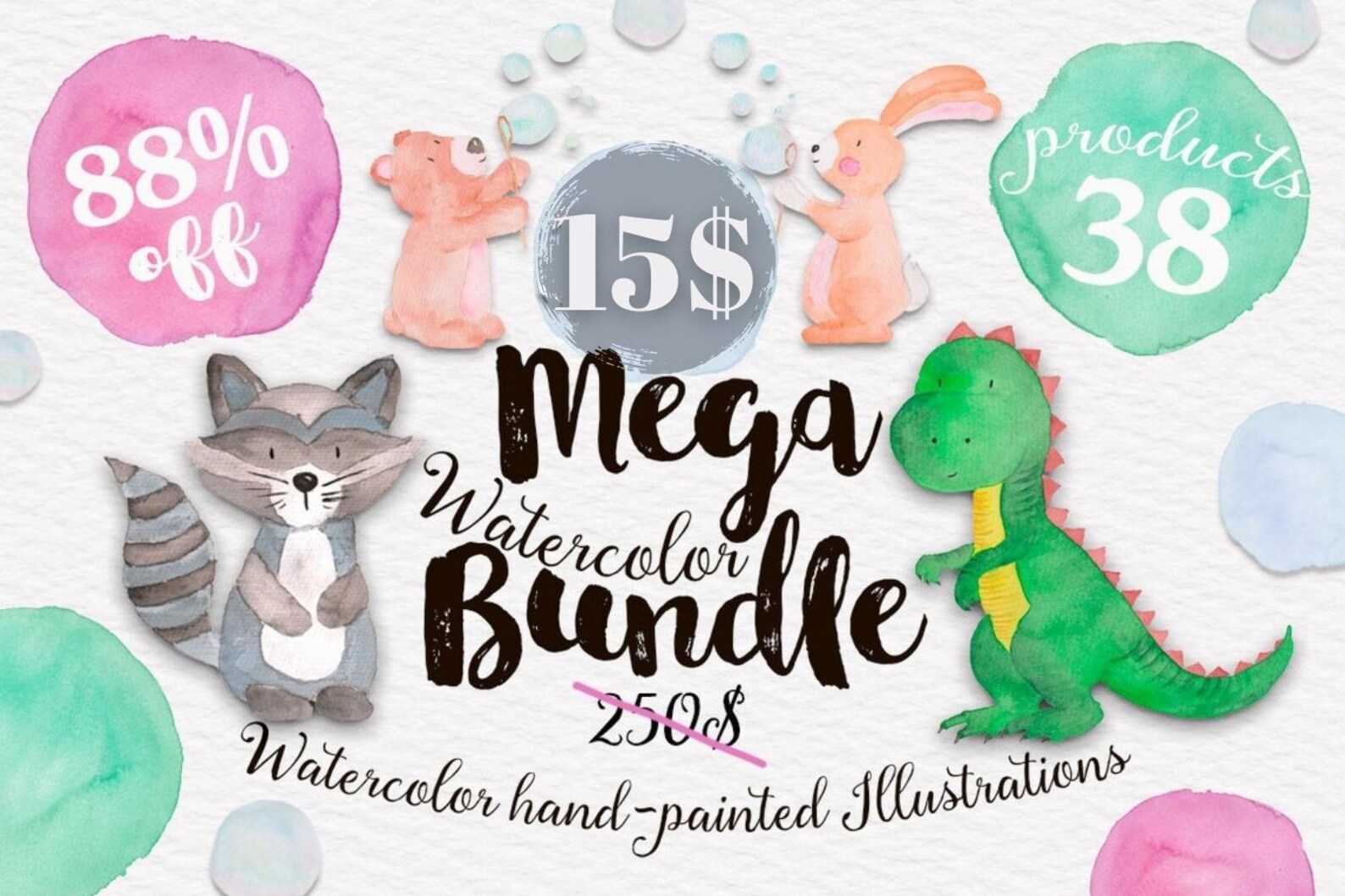 Bundle Pack Png Watercolor Animals Clipart Watercolor - Etsy