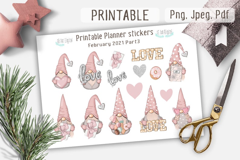Planner Stickers February Stickers Monthly Kit Printable | Etsy