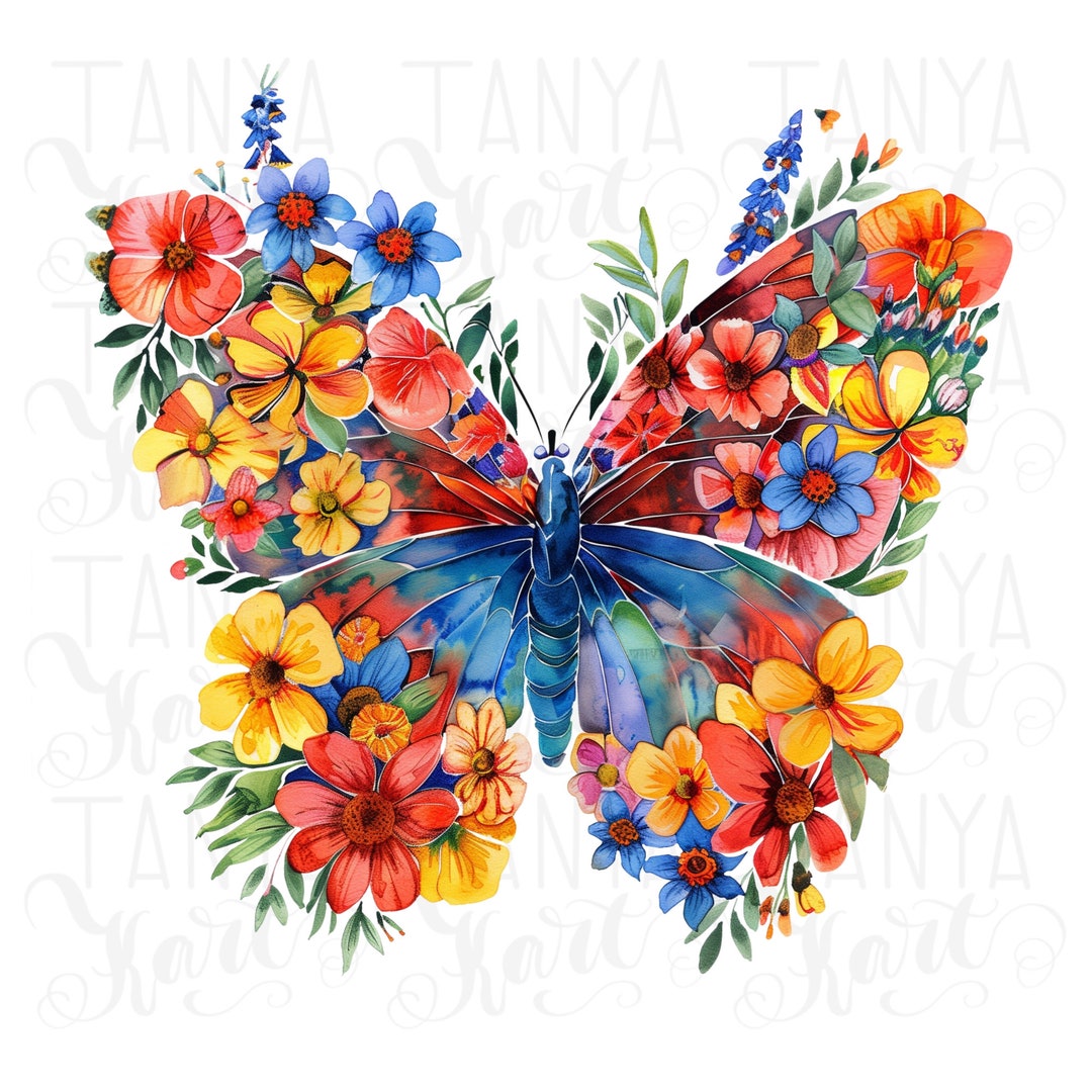 Digital Butterfly Sublimation Designs for Shirts and Mugs, Instant ...