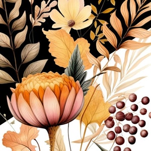Autumn Flower Digital Download: Fall Floral Graphic for Planner ...