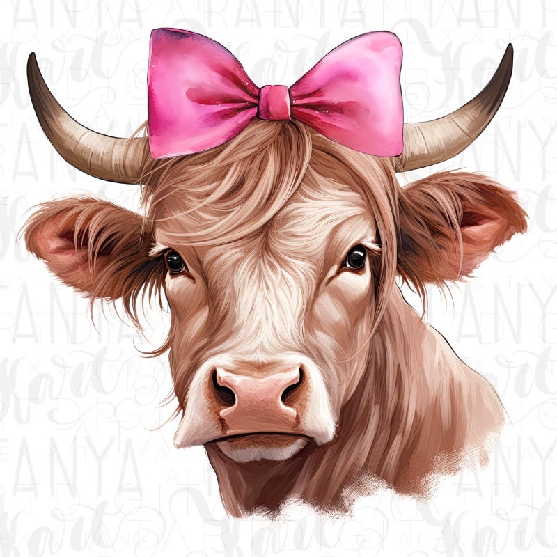 Cow With Bow Svg - Etsy