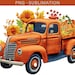 Fall Truck With Pumpkins PNG Autumn Leaves and Fall Arrangement, Autumn ...