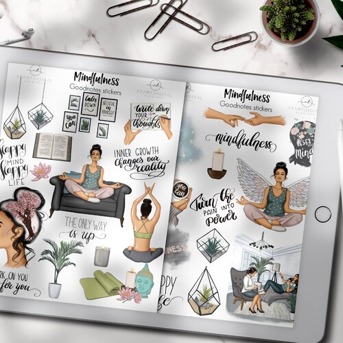 Mindfulness Stickers Mental Self Caredigital - Etsy