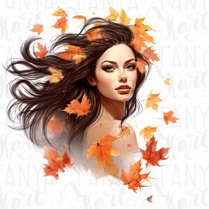 Hello Autumn Girl Png, Woman in the Fall Graphic Design for Mugs T ...
