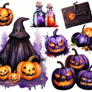 Spooky Halloween Witches PNG Clipart Bundle, Mystical Fantasy & Gothic ...