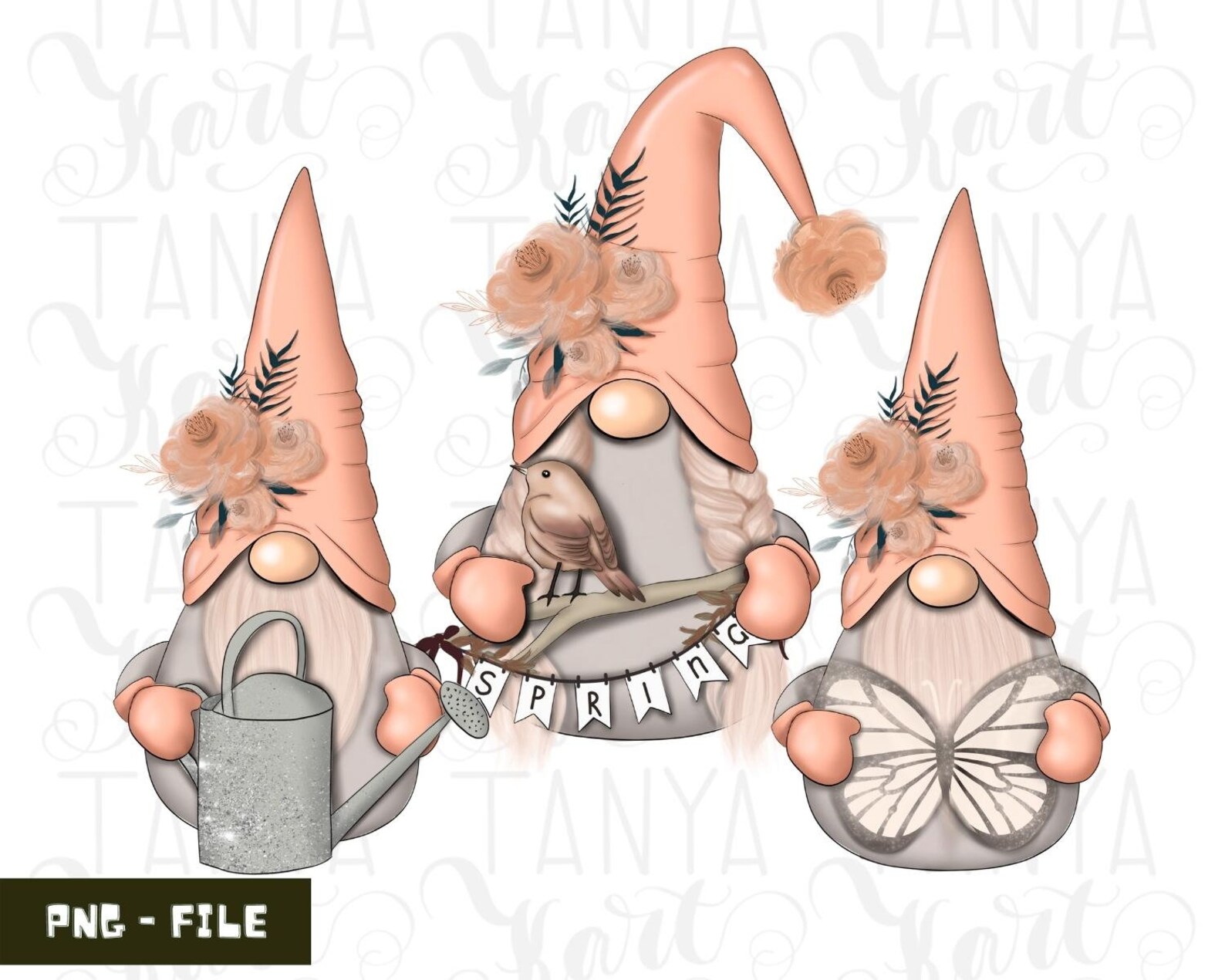 Gnome With Flowers Graphic Design Gnome for Holidays Spring - Etsy