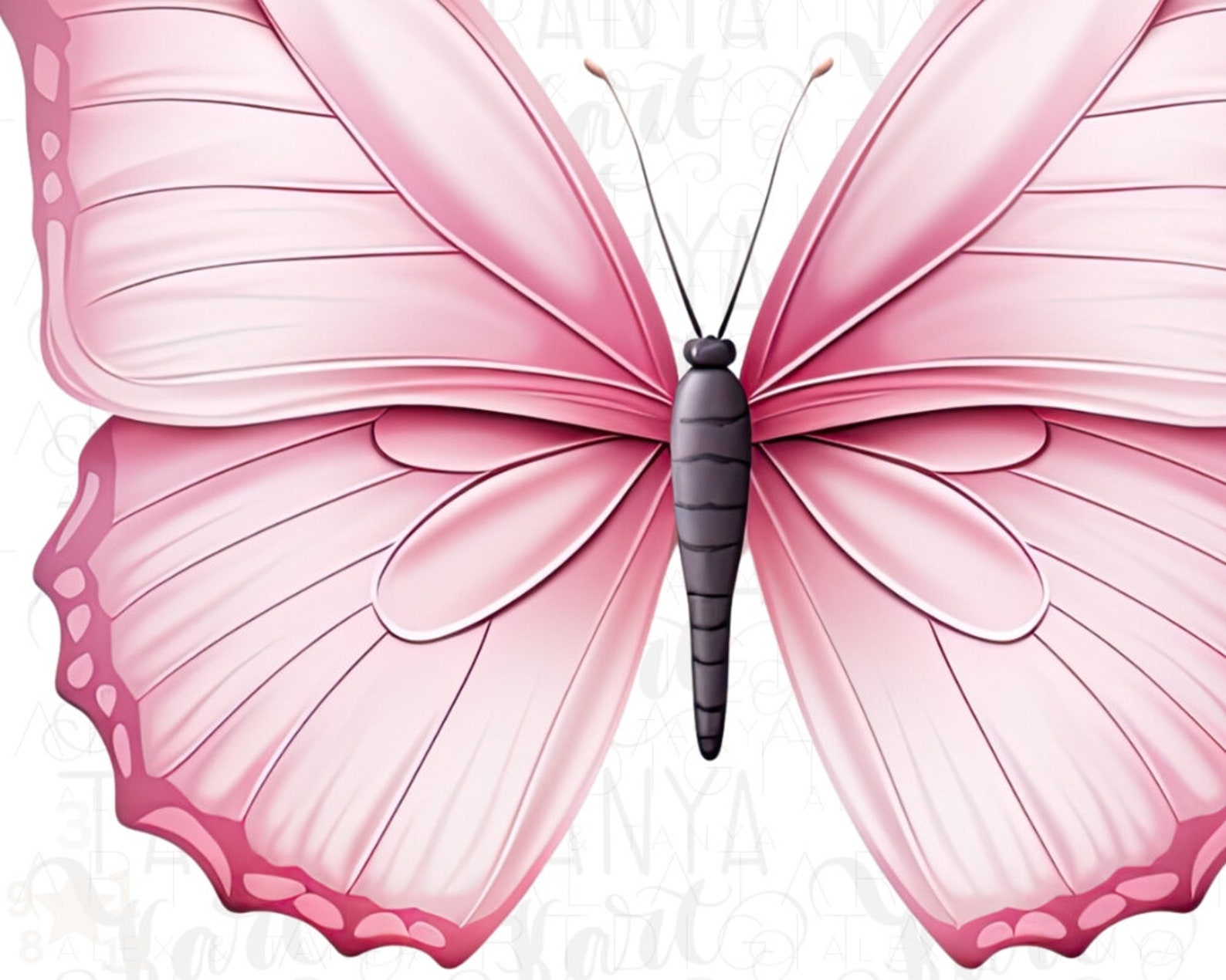 Pink Butterfly Sublimation PNG: Digital Graphic for Shirts and Art T ...