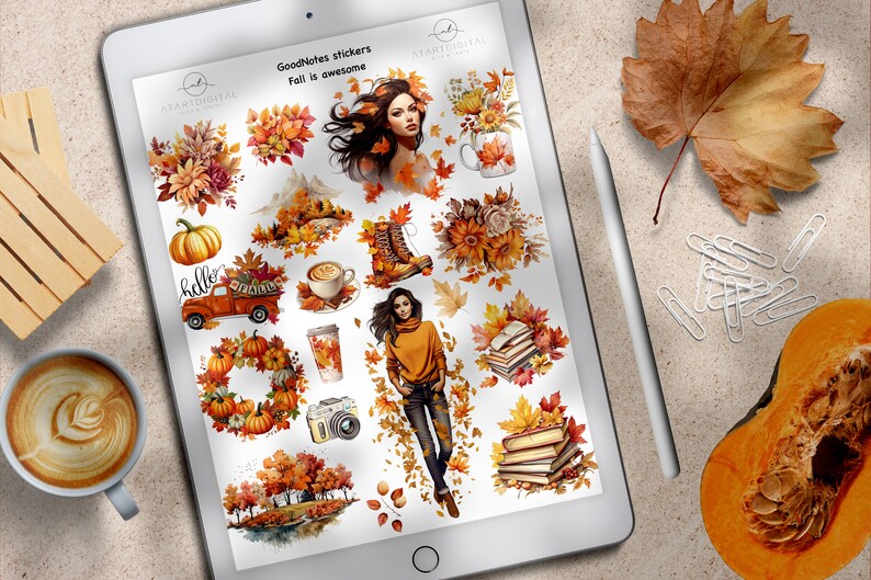 Autumn Digital Planner Stickers Pack for Goodnotes, Fall, Thanksgiving ...
