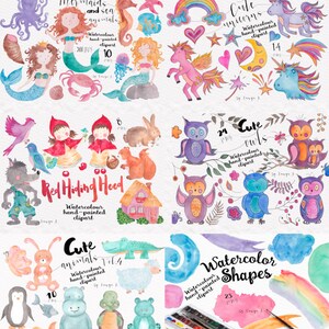 Bundle Pack Png, Watercolor Animals Clipart, Watercolor Clipart, Kids ...