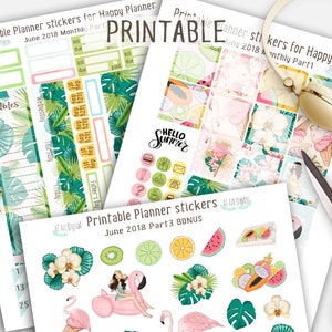Summer Planner Stickers, June Planner Stickers, Happy Planner Stickers ...