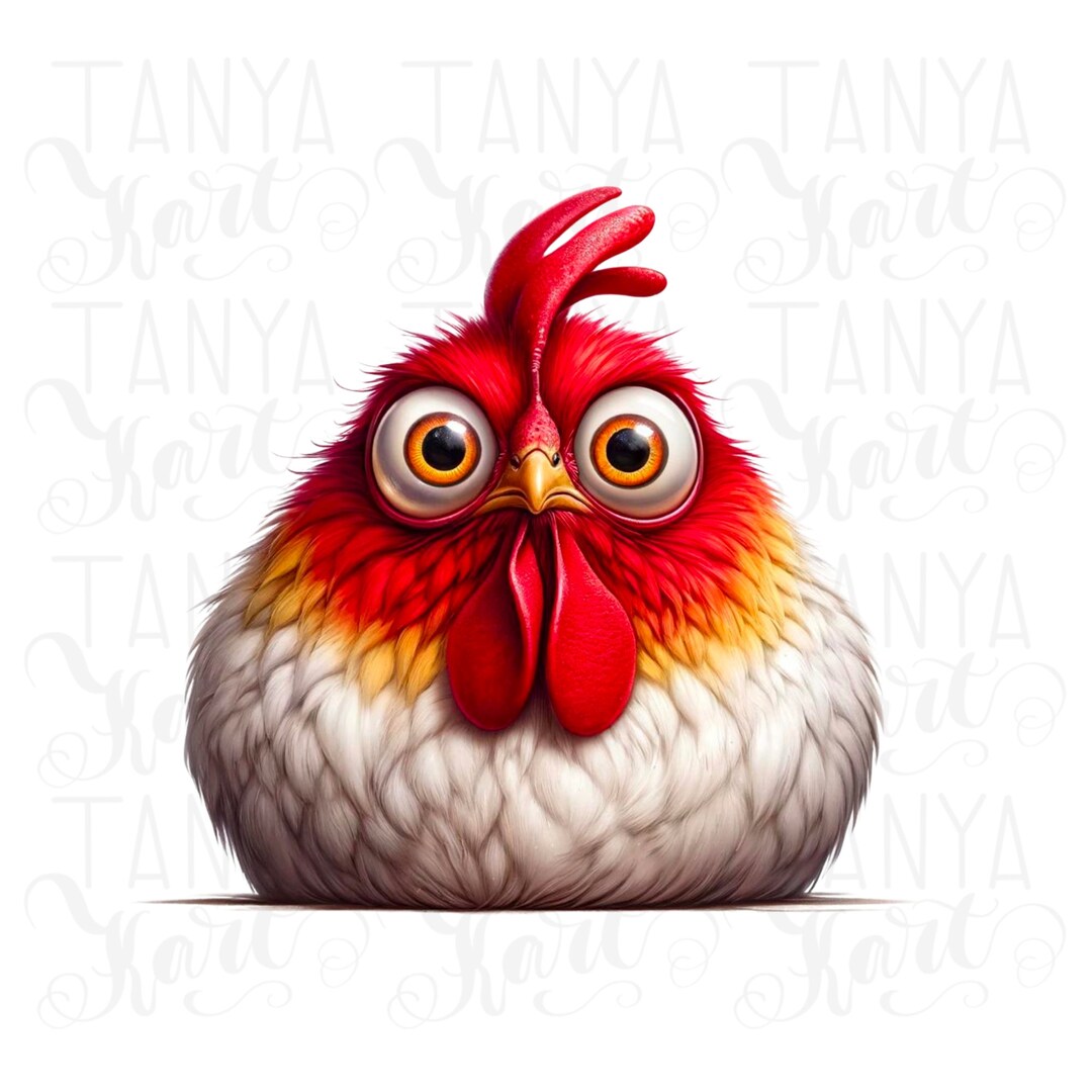 Funny Chicken Sublimation PNG, Transparent Design for Crafting and ...