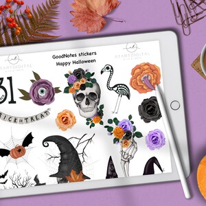 Goodnotes Sickers for Halloween Digital Planner, Spooky Witch Digital ...