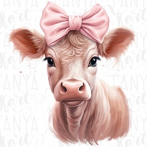 Little Pink Cow PNG: Digital Download for Sublimation or Tshirt Designs ...