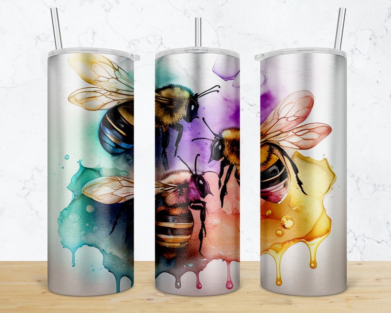 Bee Tumbler Wrap 20oz Skinny Tumbler Bee Lover Gift - Etsy