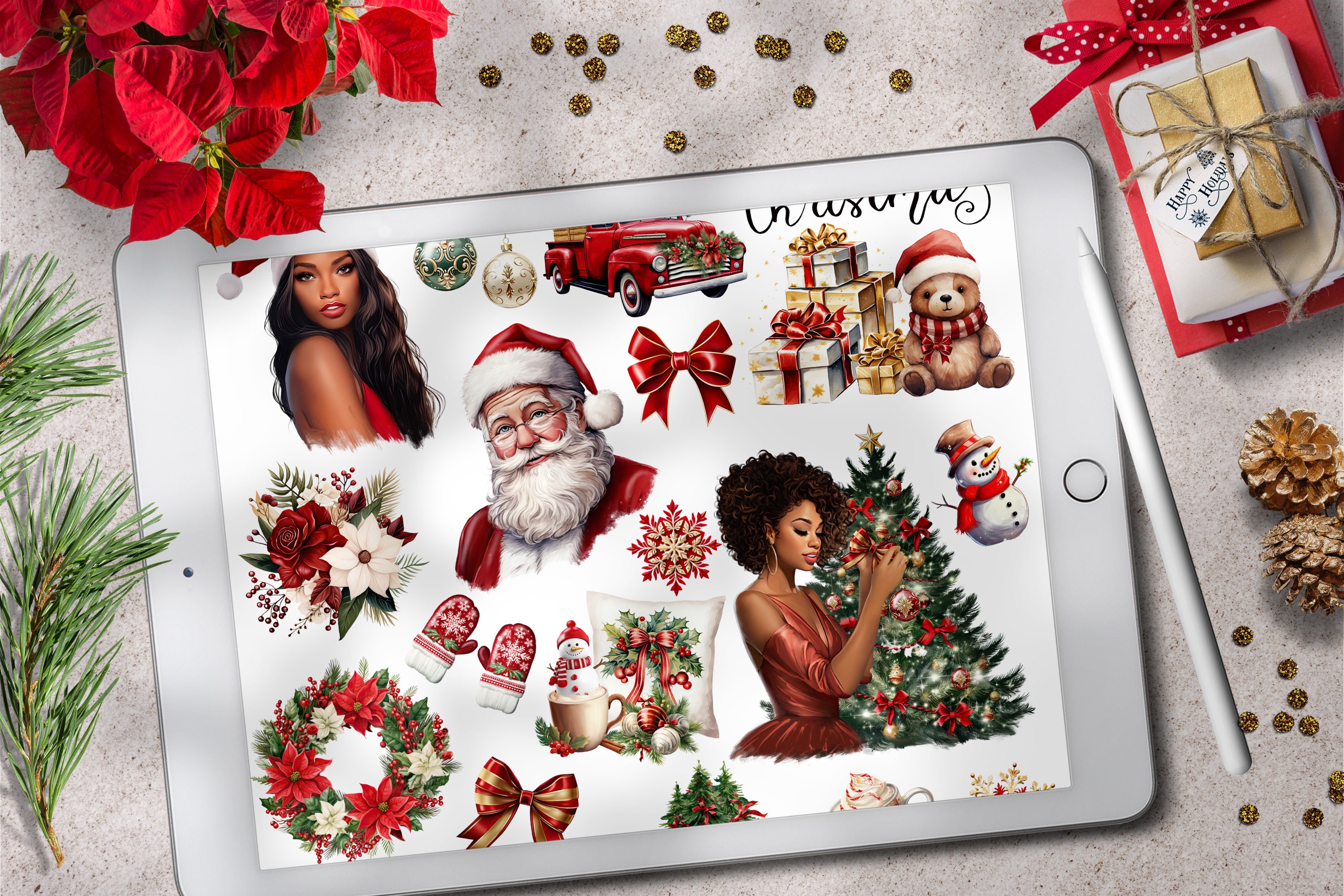 Christmas Digital Stickers for Goodnotes Planner, Winter & December ...