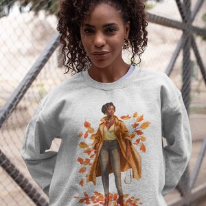 African American Girl Fall Png Designs,woman in the Fall Graphic ...