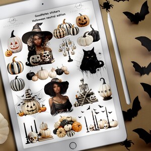 Digital Halloween Planner Stickers - African American Goodnotes Sticker ...