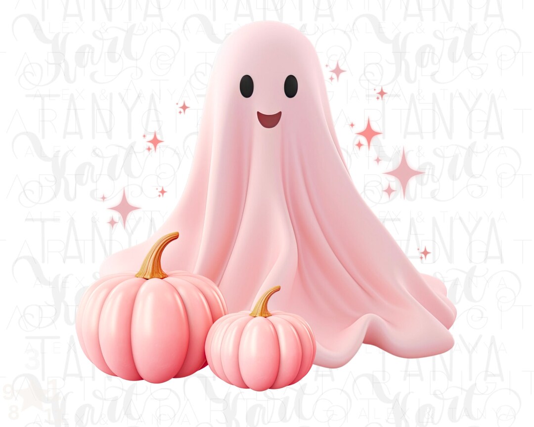 Retro Halloween Pink Pumpkin Ghost | Funny Cute Ghost Design for Spooky ...