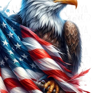 Patriotic Eagle Sublimation Design, 4th of July Digital Art, Memorial ...