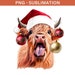 Highland Cow Christmas, Winter PNG, Funny Christmas Prints, Digital ...