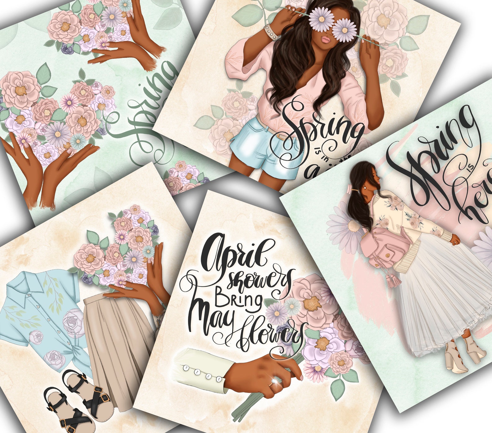 Girly Digital Paper Spring Patterns Planner Papers Seamless - Etsy