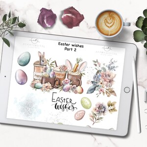 Easter Goodnotes, Spring Icons, Floral Goodnotes, Stickers Bunny, Eggs ...