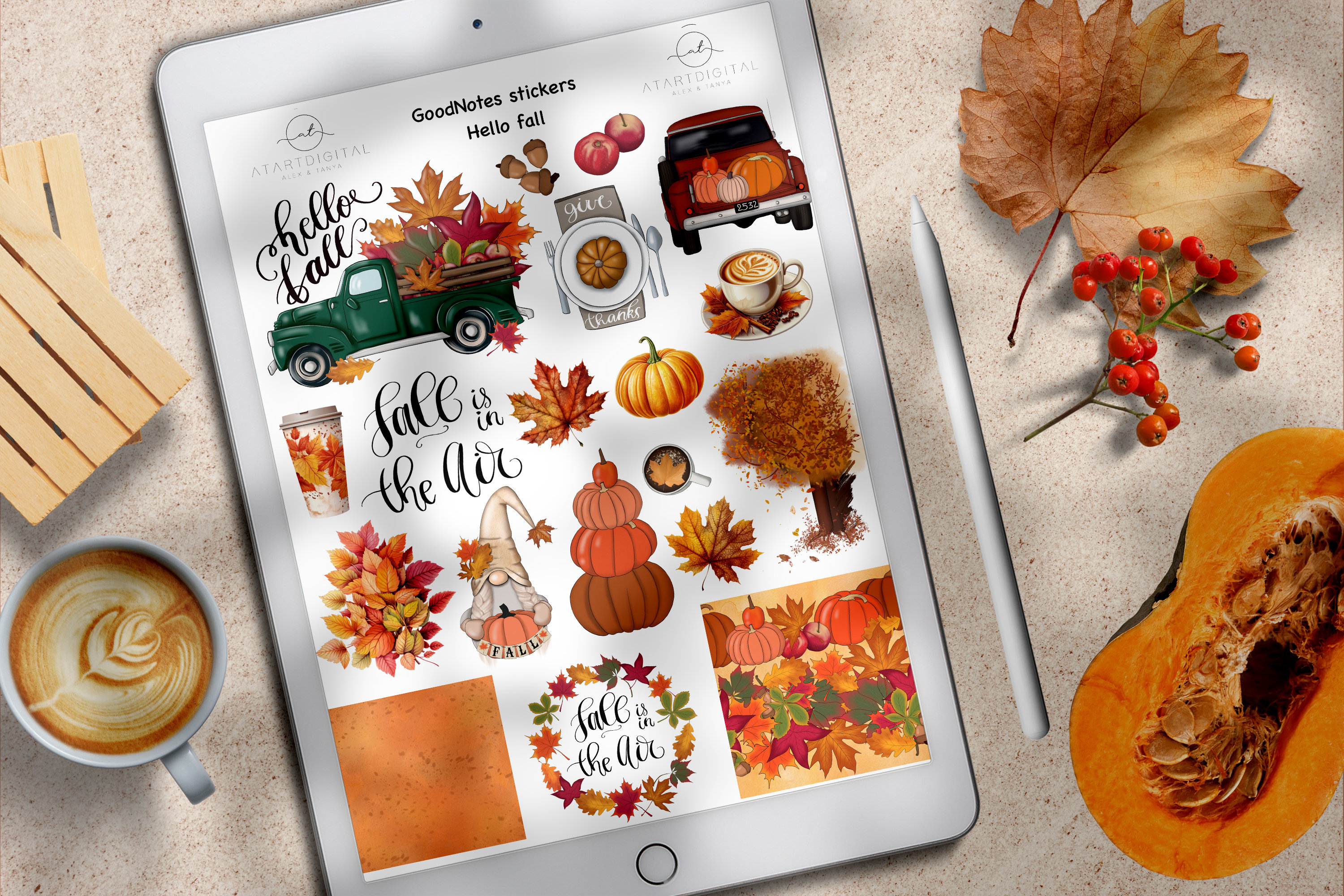 Hello Fall Goodnotes Digital Planner Stickers, Autumn Goodotes Icons ...