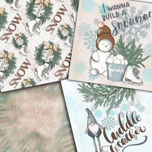 Snow Winter Digital Papers, Christmas Papers, Winter Planner Supplies ...