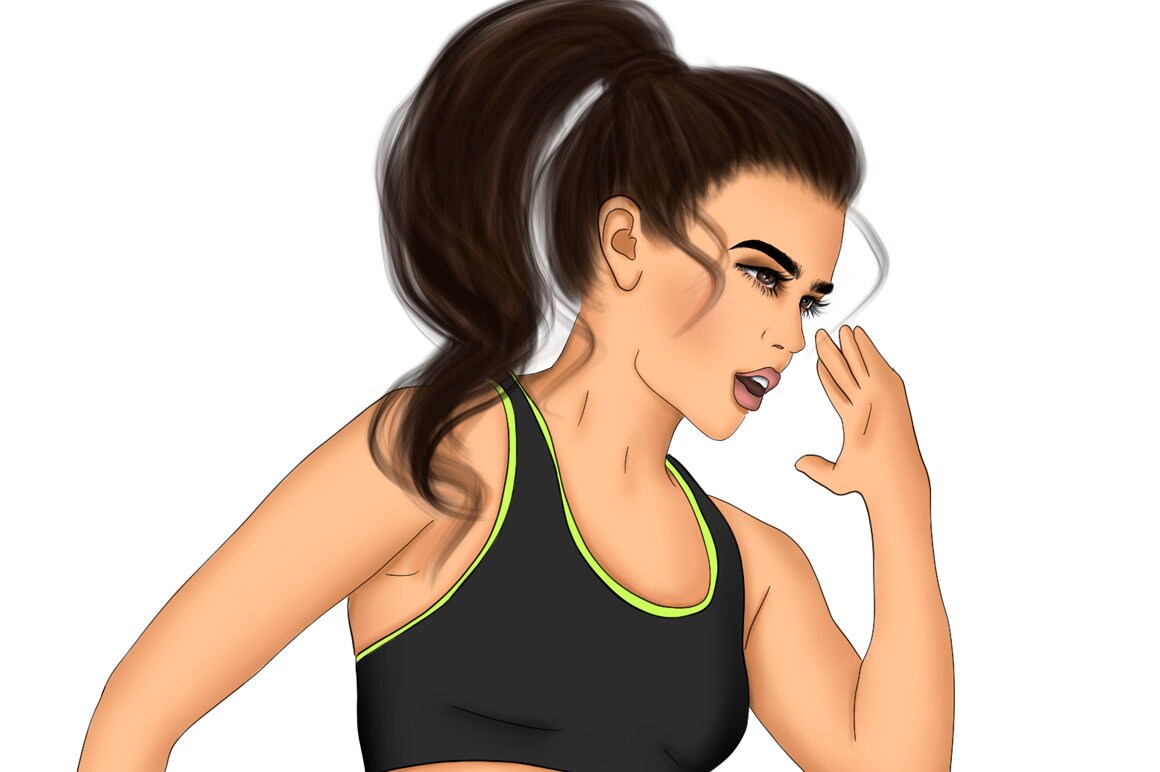 Fitness Girl Clipart, Gym and Workout Illustrations for DIY Planners ...