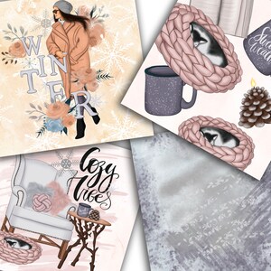 Sweater Weather Digital Papers, Winter Paper, Holiday Patterns, Planner ...