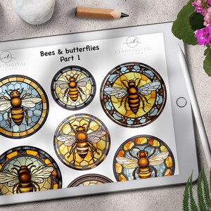 Digital Stickers for Planners Instant Download, Bees and Butterflies ...