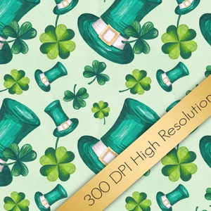St Patricks Paper, Seamless Pattern, Girly Digital Paper, Spring ...