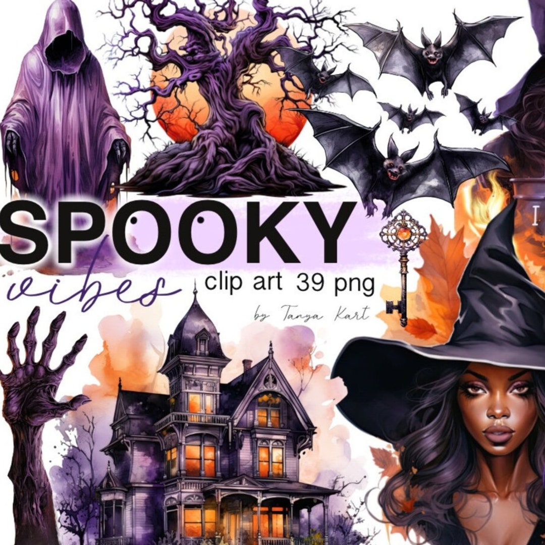 Spooky Halloween Witches PNG Clipart Bundle, Mystical Fantasy & Gothic ...
