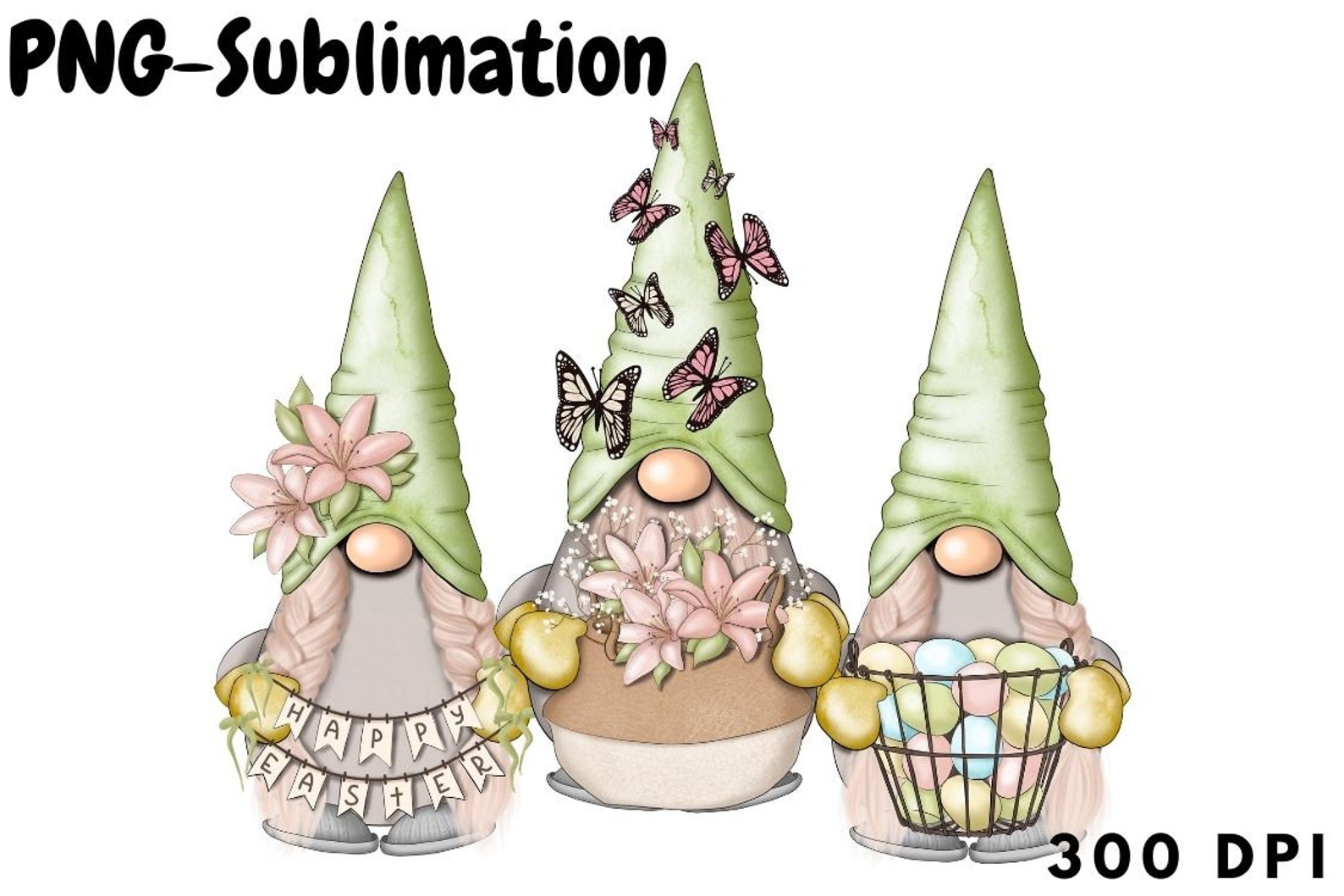 Sublimation Design, Green Gnomes, Spring Sublimation, Print T-shirt ...
