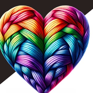 Love Hearts Clipart, Rainbow Color PNG for Valentines Day Crafts ...