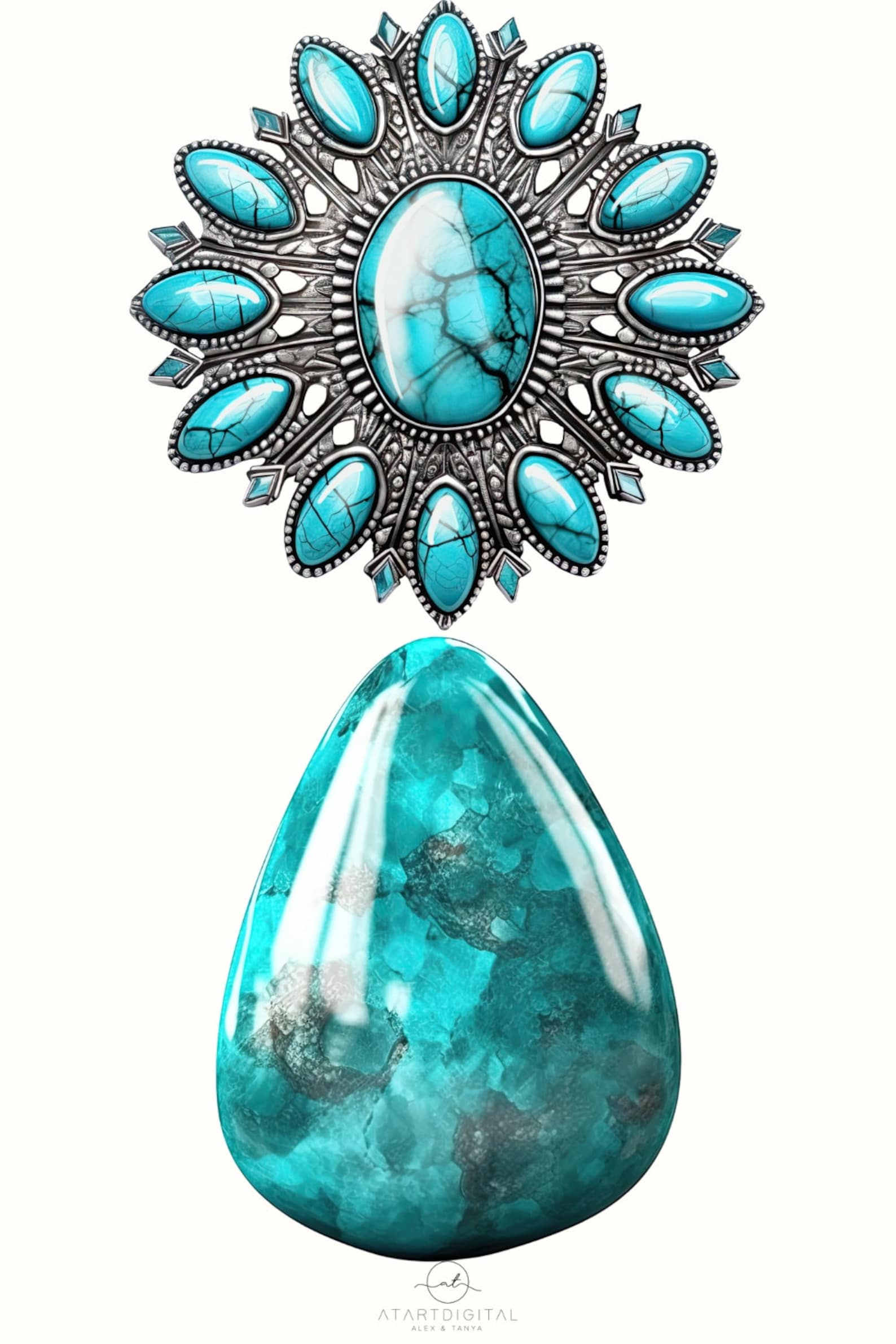 Turquoise Gemstone Png Clipart Digital Download for Commercial Use ...
