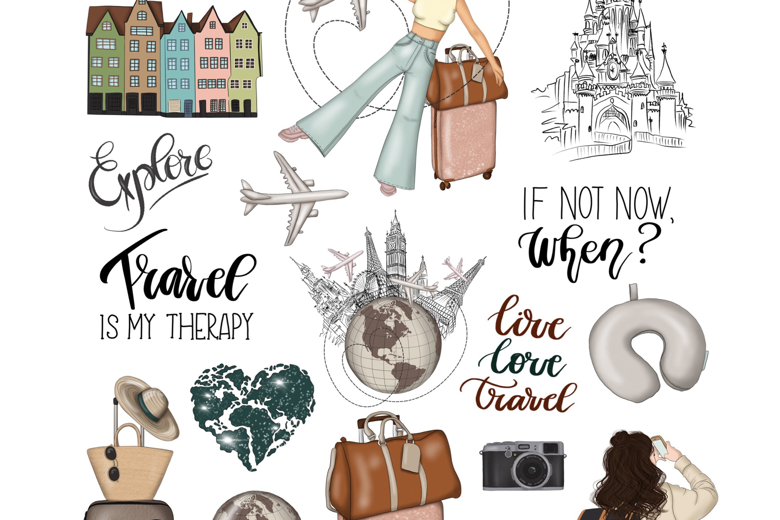 Goodnotes Stickers Travel Icons Goodnotes 5 Ipad Planner | Etsy