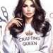 Crafting Queen Sublimation Design Instant Download Craft Girl Logo PNG ...