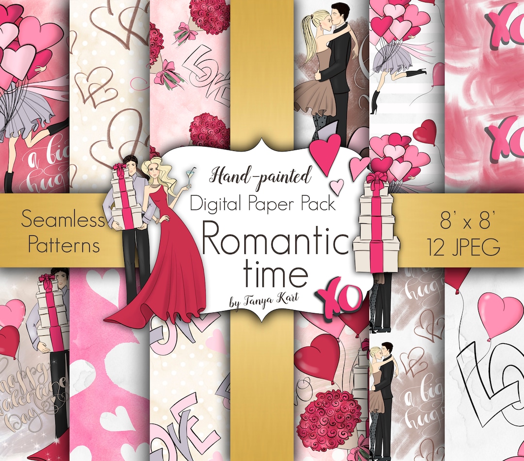 Fashion Papers, Valentines Papers, February 14 Patterns, Hearts Pattern ...