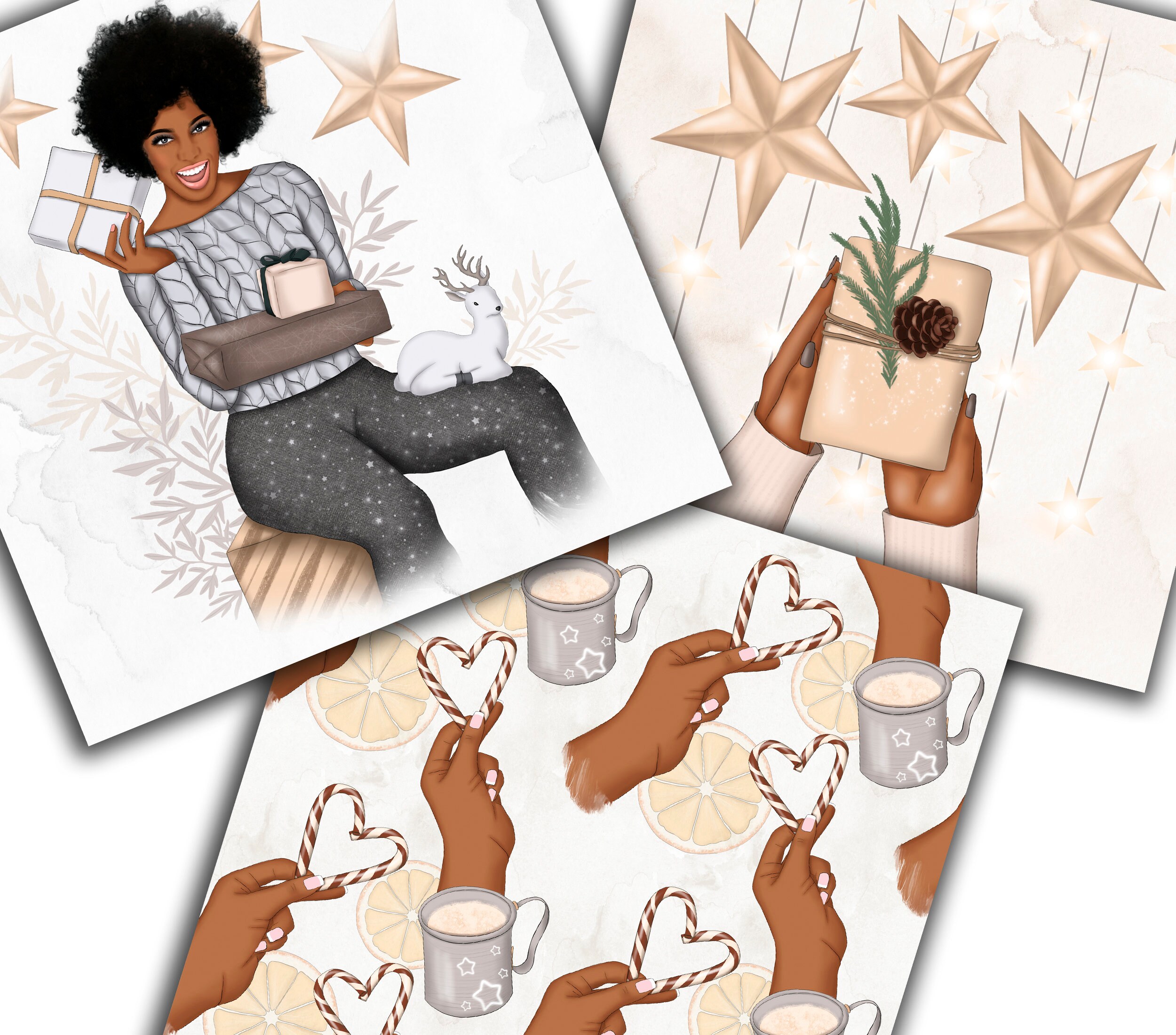 Christmas Papers Winter Papers Digital Papers Hygge | Etsy