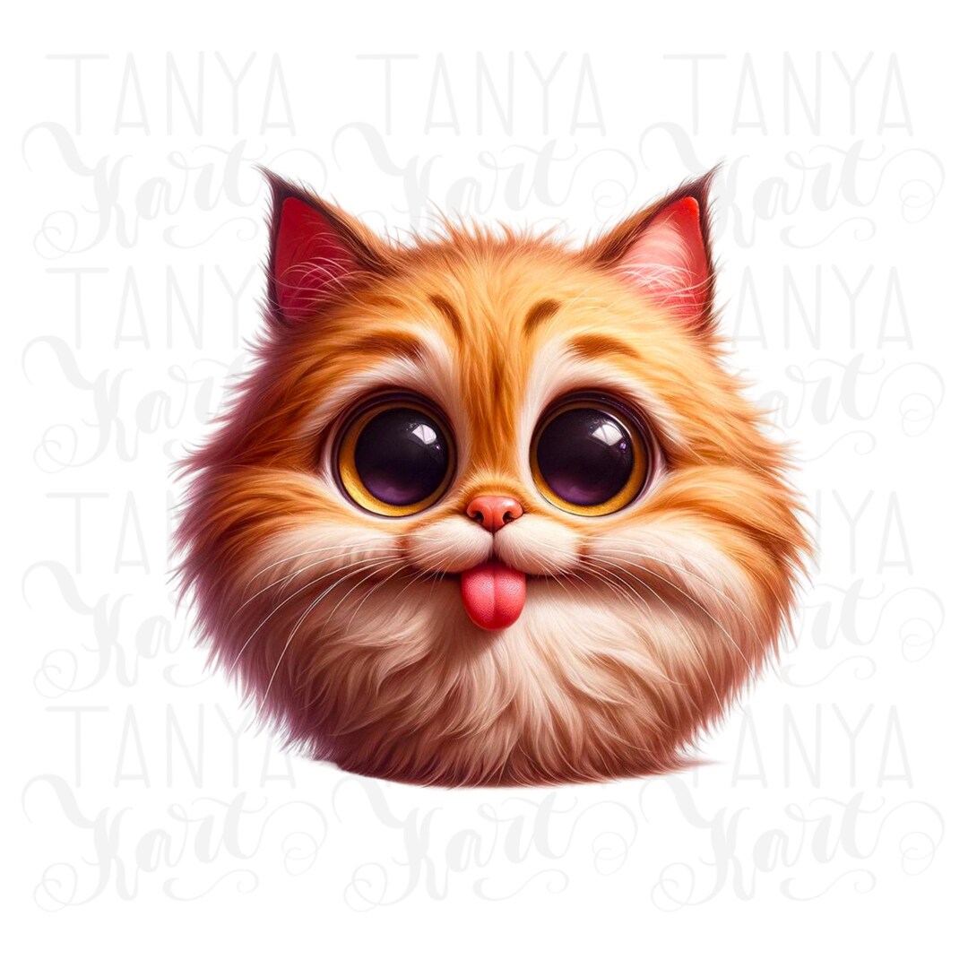 Funny Cat Digital Print, Sublimation PNG for Crafting and Card Making ...